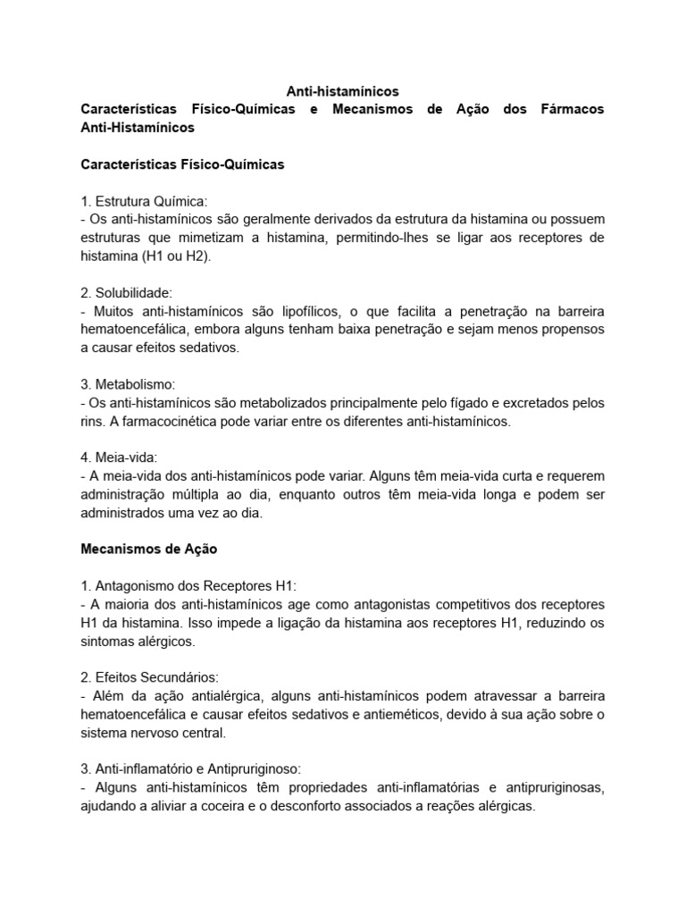 Resumo Farmacologia AIM III MDA | PDF | Alergia | Drogas