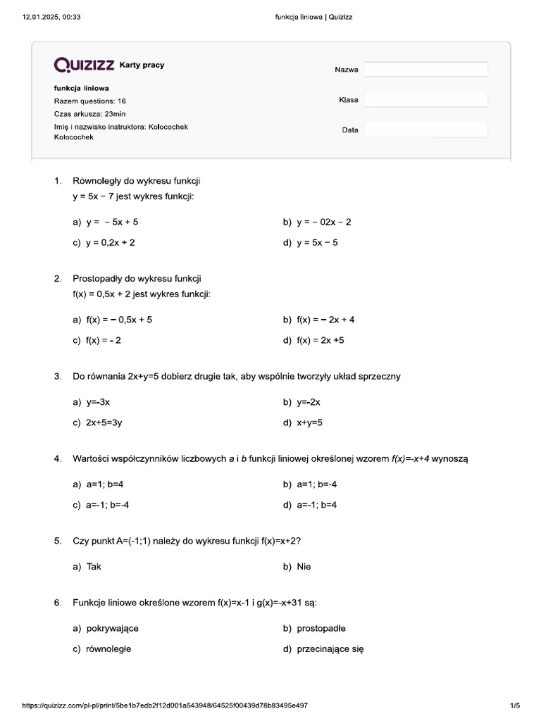 Zadanie Domowe 1 (+odpowiedzi) | PDF