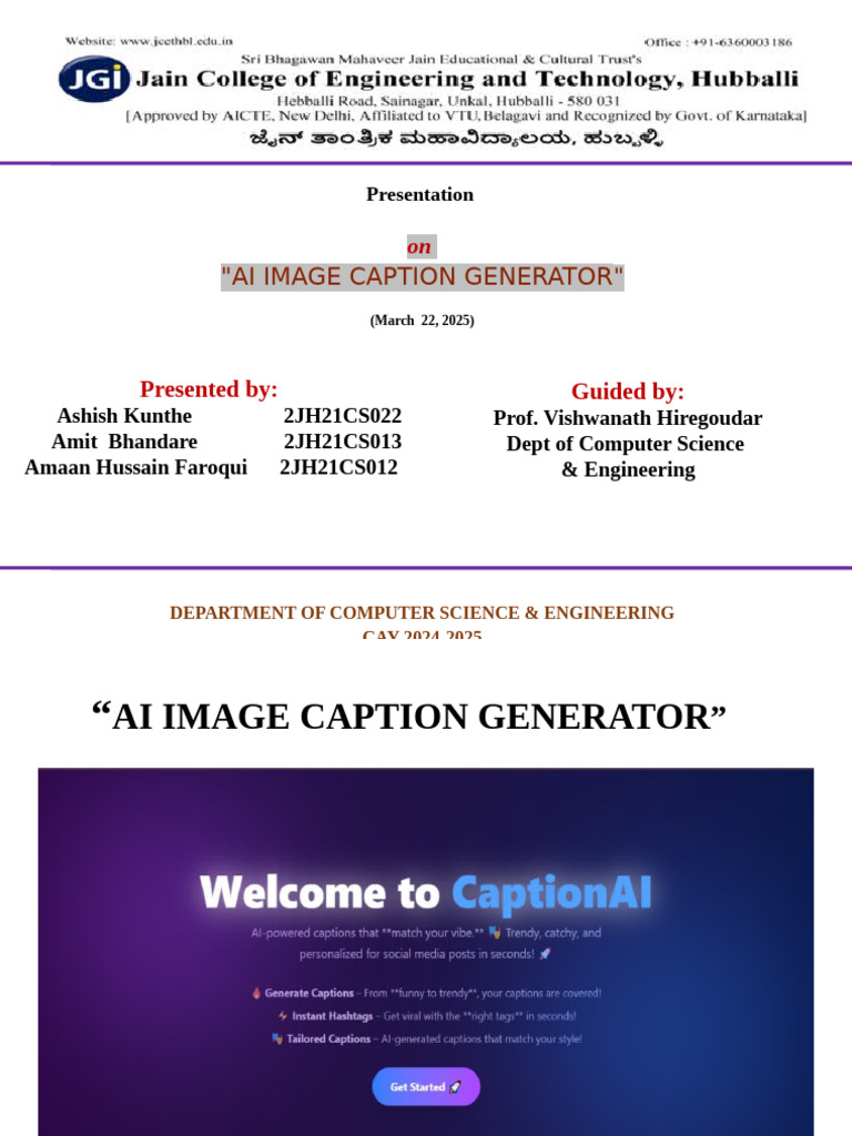 AI Image Caption Generator Overview | PDF | Computer Science ...