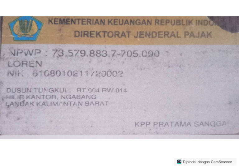 NPWP Pengurus | PDF