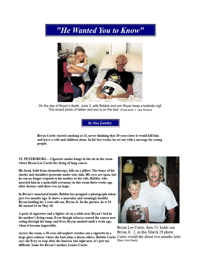 Bryan Curtis: A Lung Cancer Warning | PDF | Smoking | Cigarette
