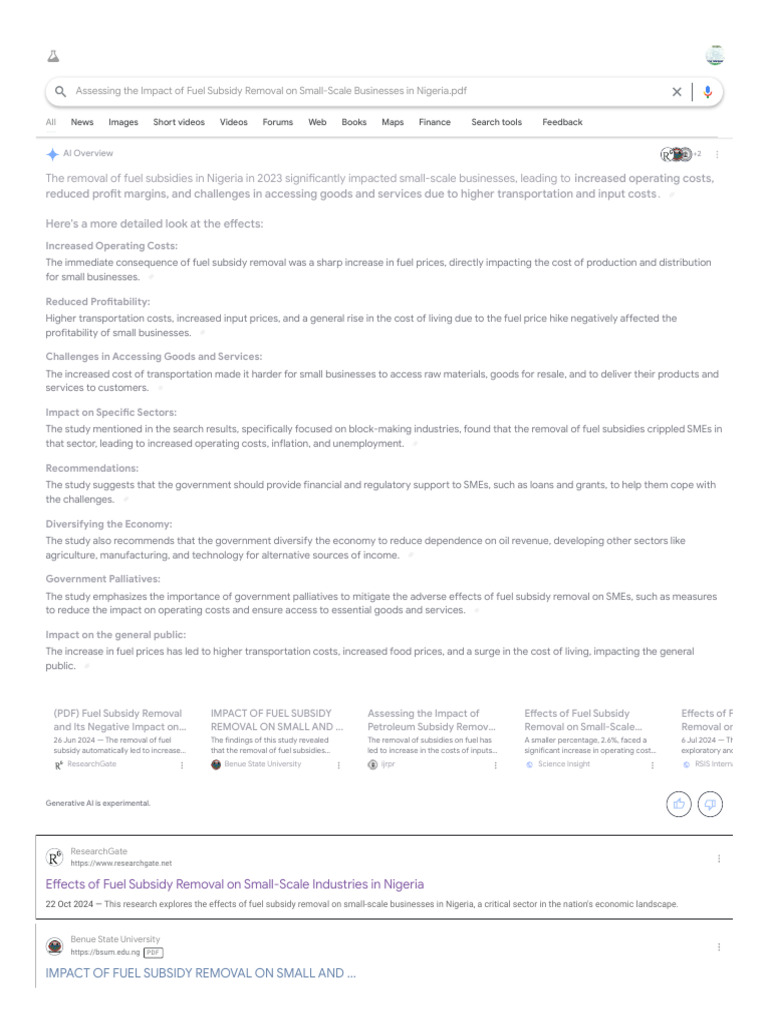Assessing The Impact of Fuel Subsidy Removal On Small-Scale Businesses in Nigeria - PDF - Google ...