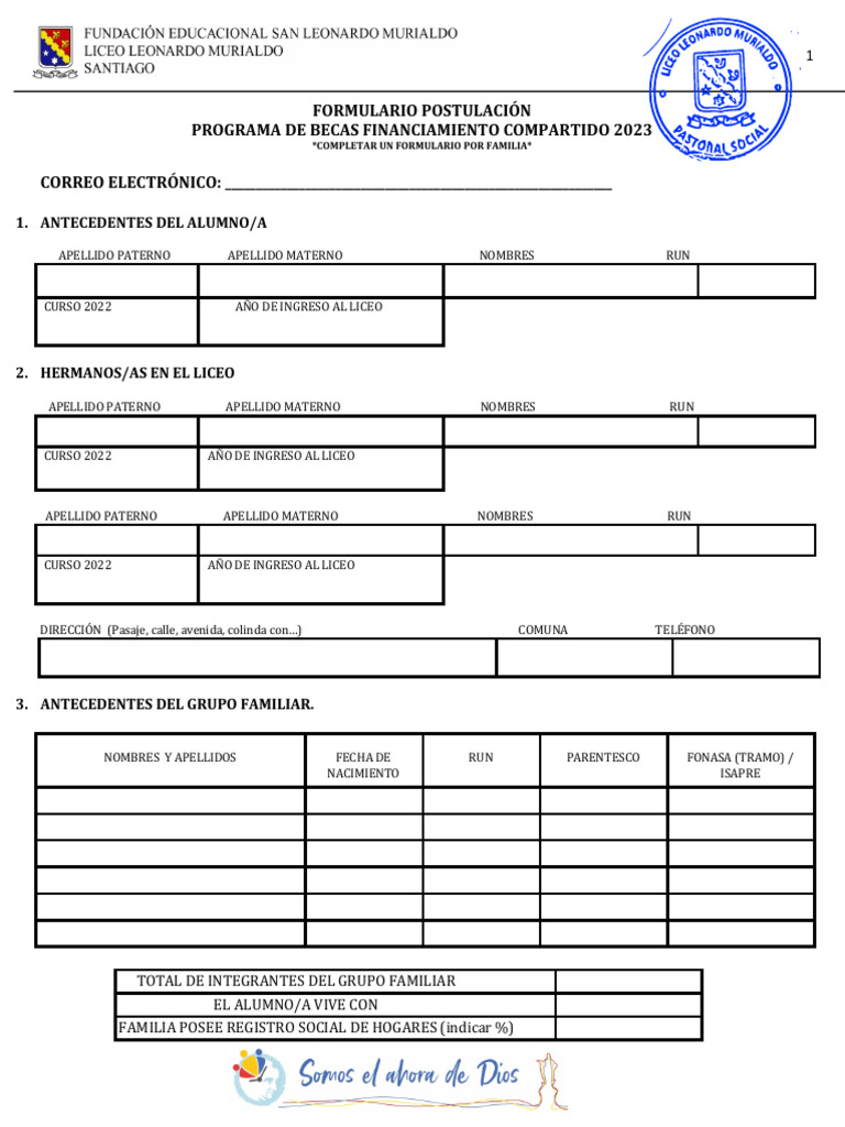 FORMULARIO BECAS 2023 | PDF