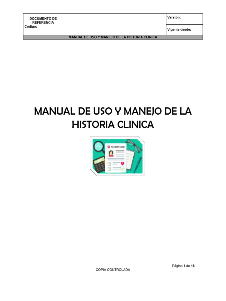 Manual de Manejo de Historia Clínica | PDF | Historial médico ...