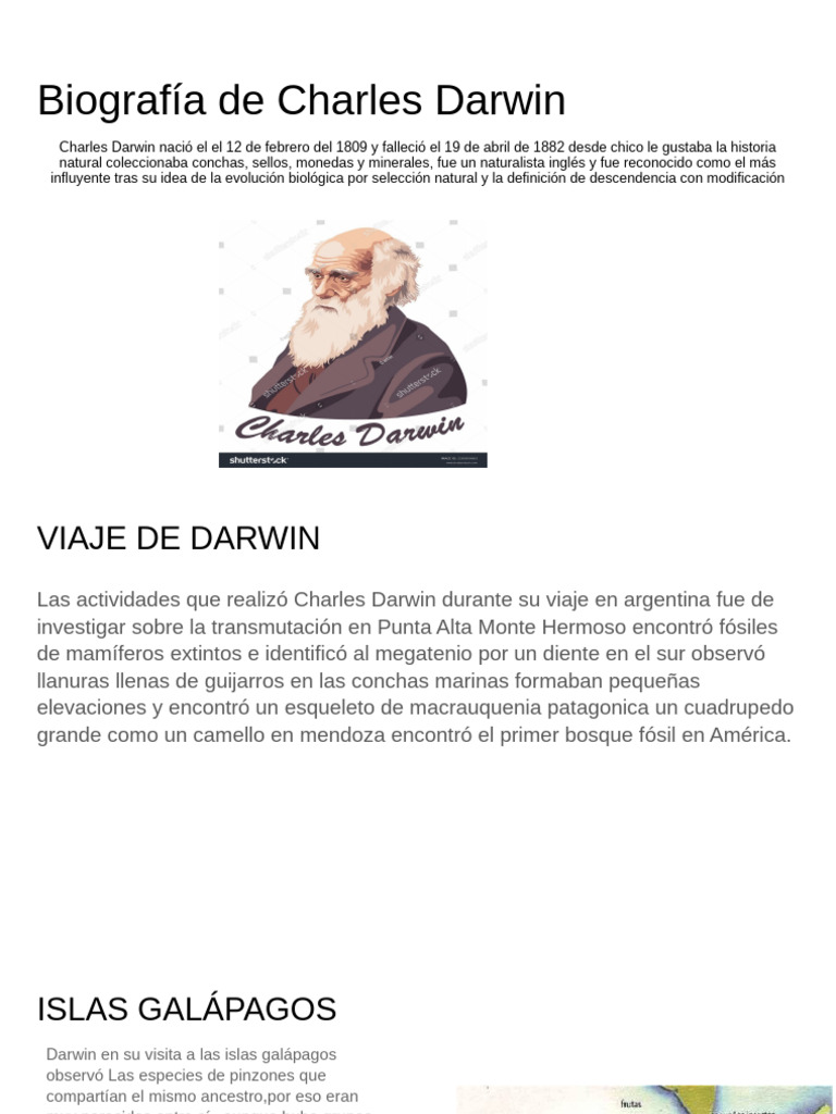 Biografía de Charles Darwin | PDF | Charles Darwin | Nutrición