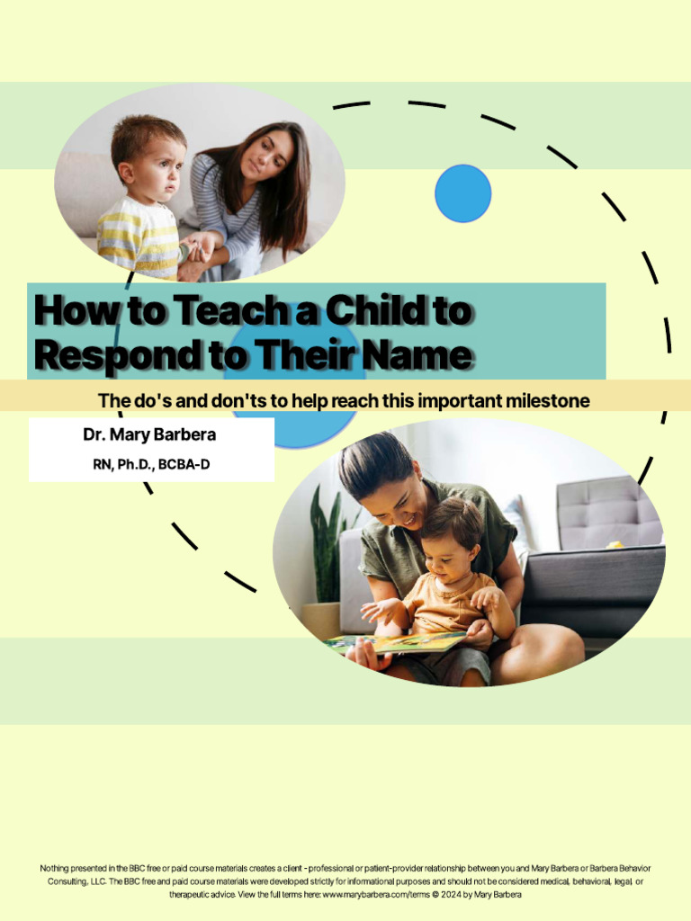 Teach Your Child to Respond to Name | PDF | Behavioural Sciences ...