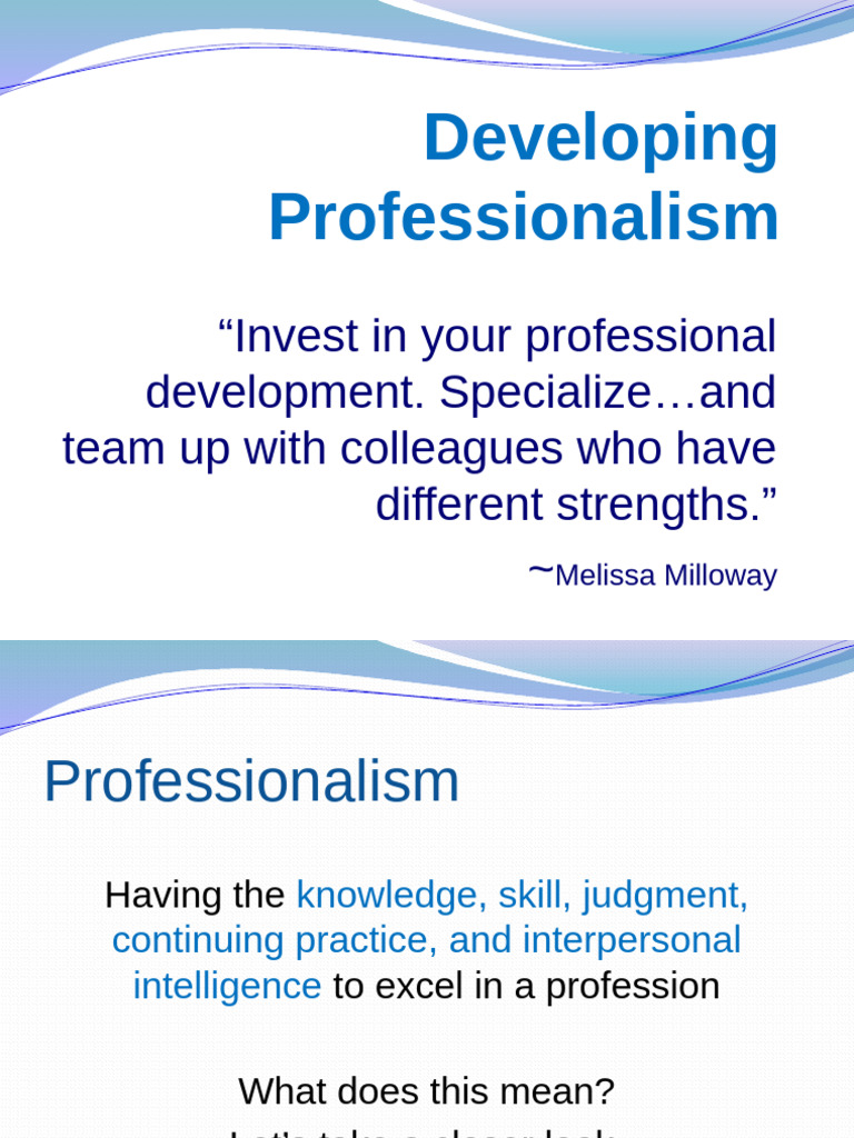 GE124 - Day 6 - Developing Professionalism - June 2016 | PDF ...