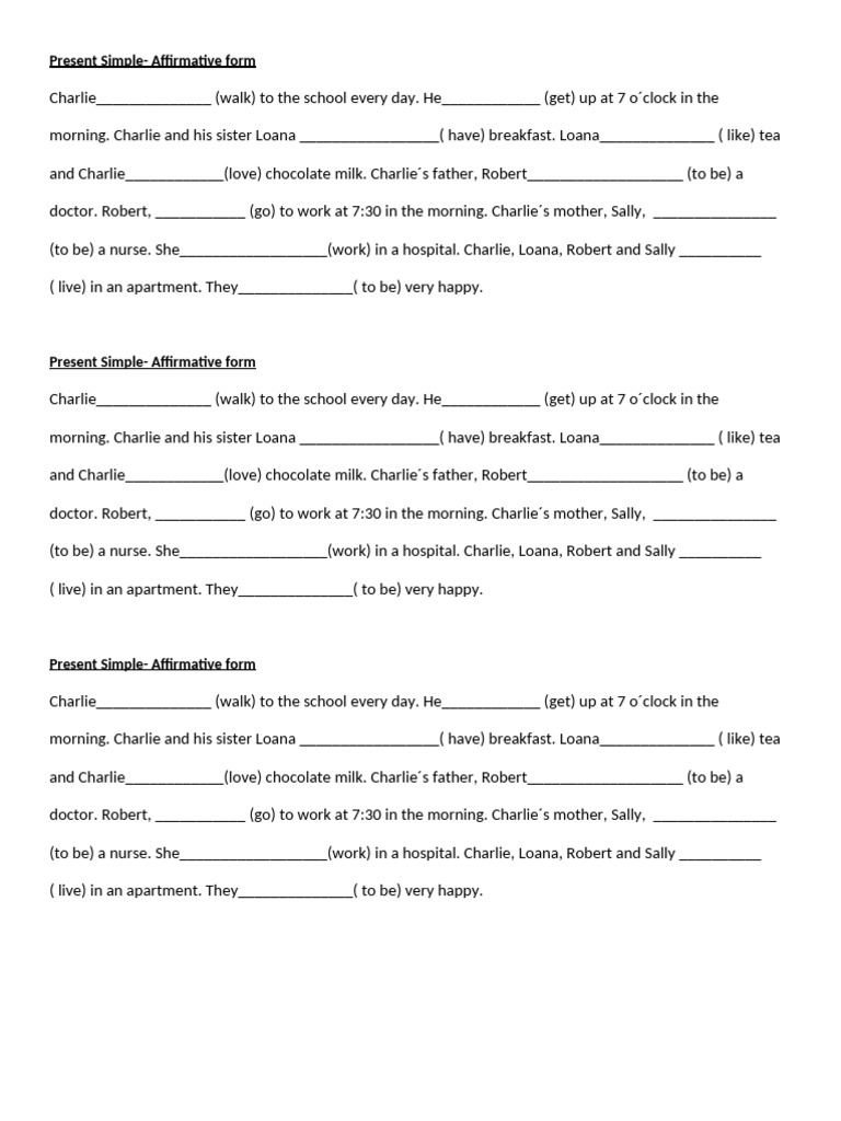 Present Simple 3rd Grade | PDF