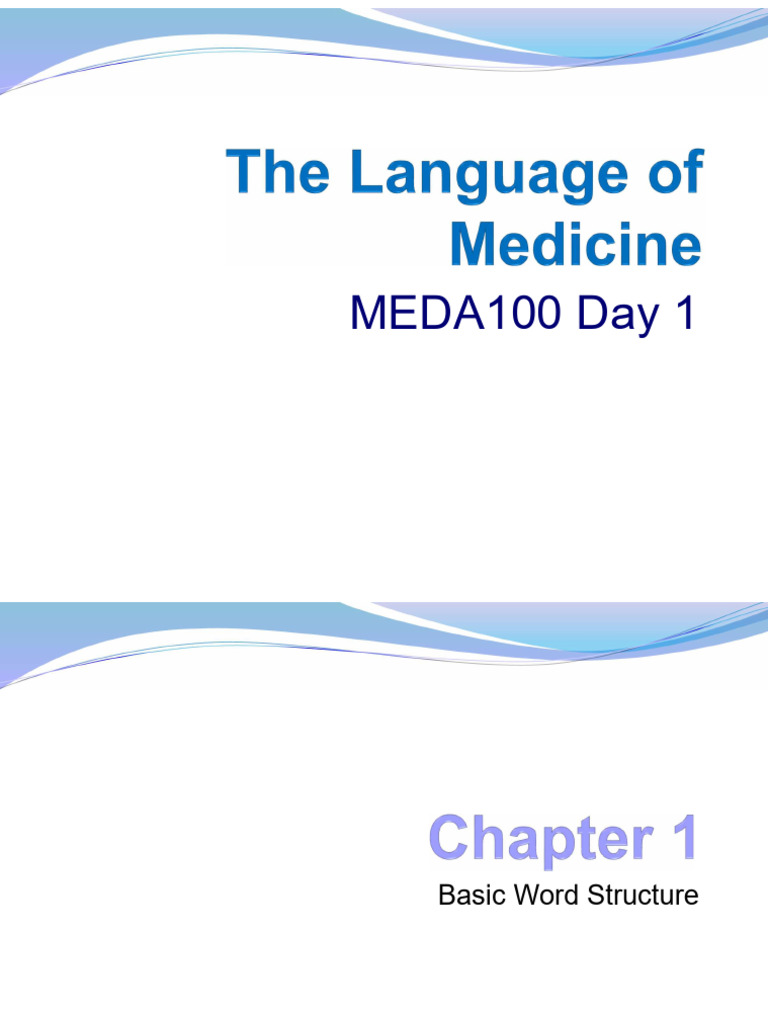 MEDA100-Day 1-PowerPoint - Basic Word Structure | PDF | Word | Linguistics