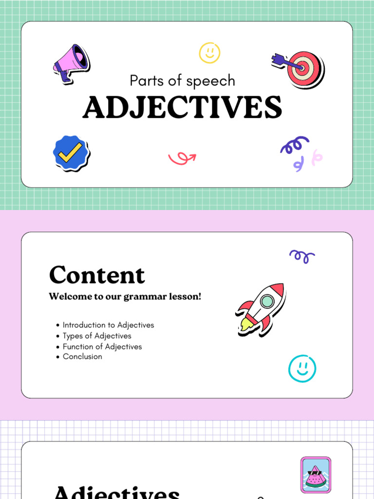 Parts of Speech Adjectives Presentation Colorful in Cute Style_20250322_171116_0000 | PDF ...