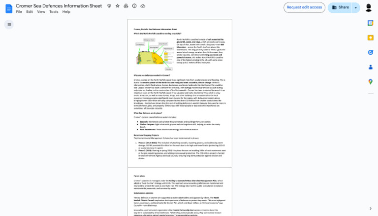 Cromer Sea Defences Information Sheet | PDF