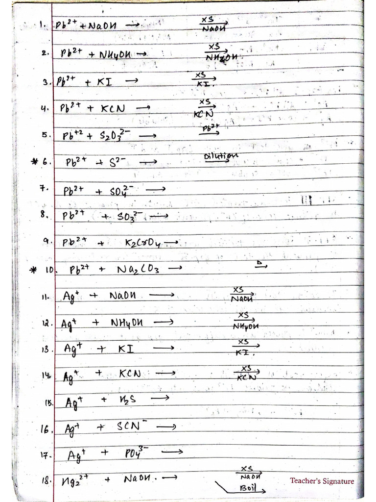 Salt Analysis Cation Practice | PDF