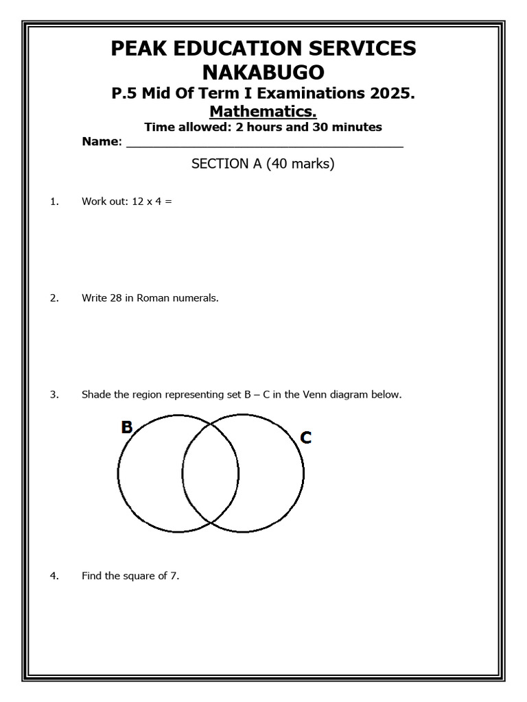 Peak Education Services Nakabugo p.5 MTC Mot I 2025. | PDF ...