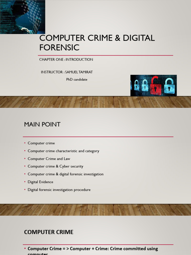 Chapter 1 Introduction To Computer Crime & Digital Forensic | PDF | Cybercrime | Digital Forensics
