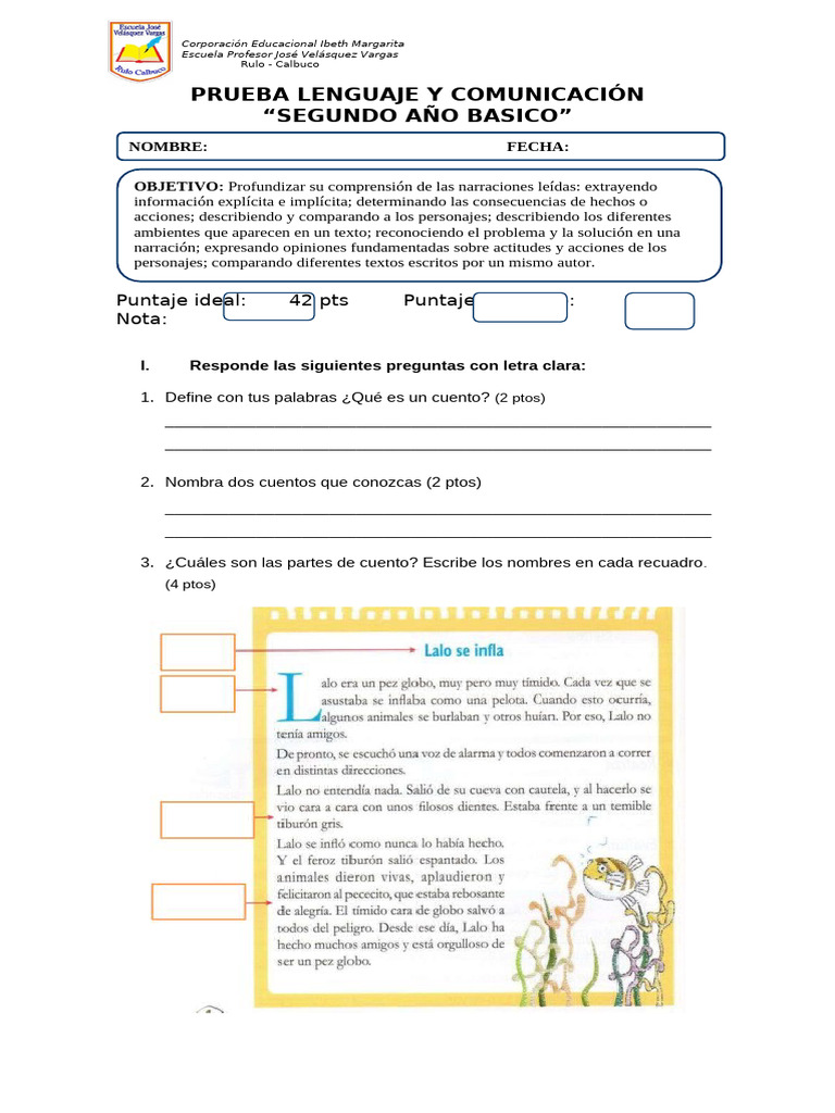 PRUEBA segundo cuento carta noticia | PDF