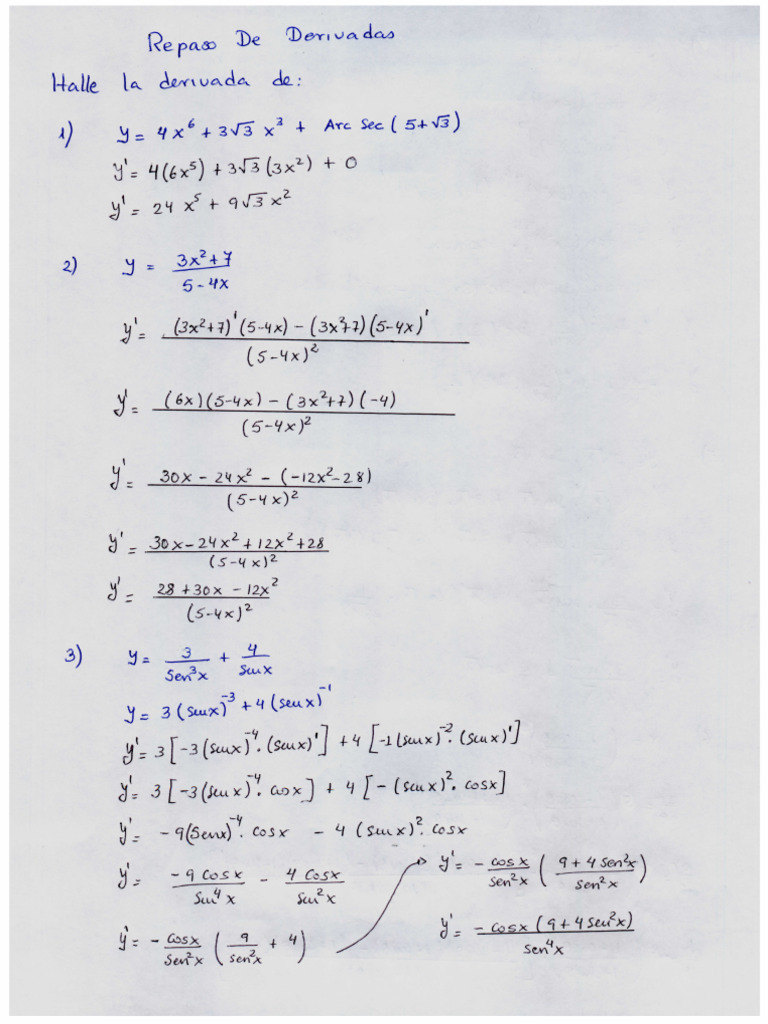 Modelo para La Practica 01 Repaso de Derivadas e Integrales-2 | PDF