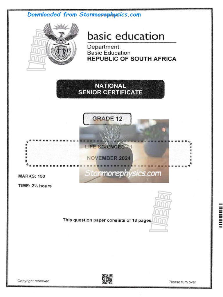 NSC Life Sciences Grade 12 November 2024 P1 Only | PDF