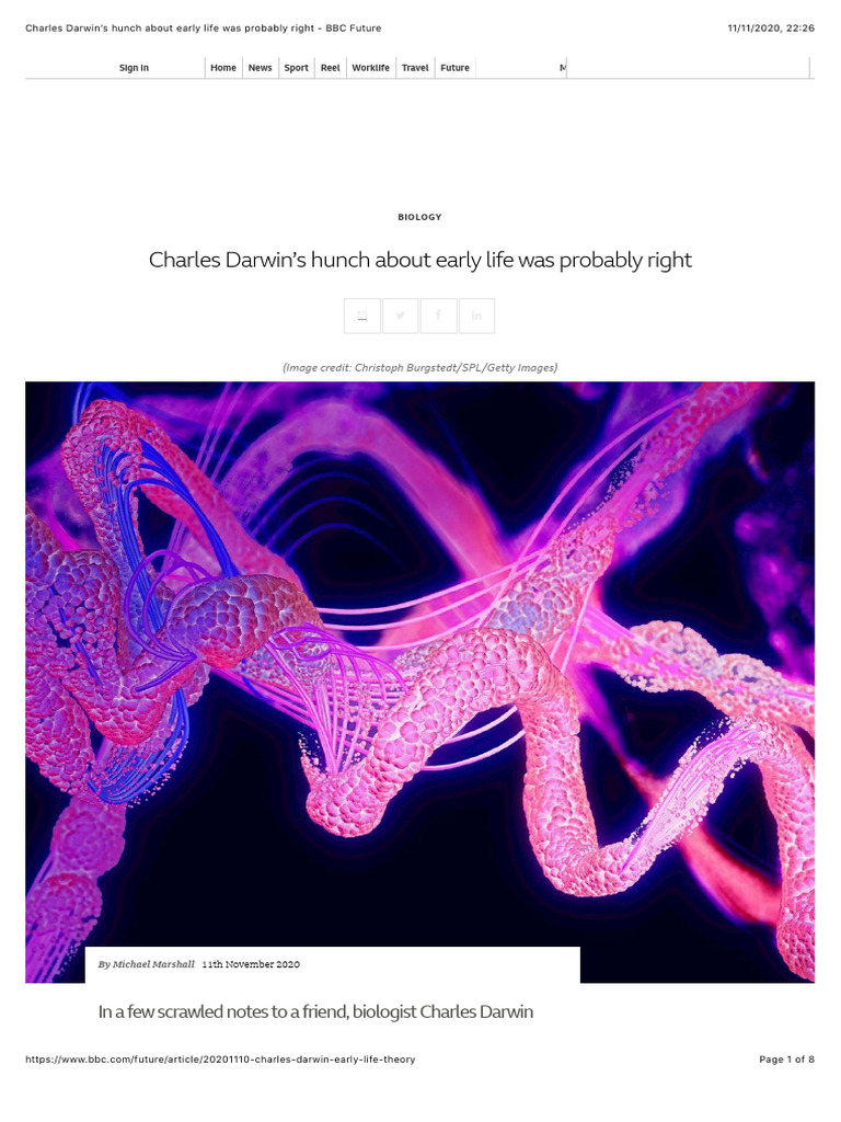 Charles Darwin's Hunch About Early Life Was Probably Right - BBC Future ...