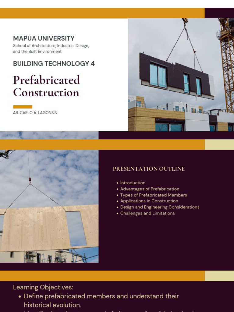 Prefabrication in Construction Overview | PDF | Civil Engineering | Secondary Sector Of The Economy