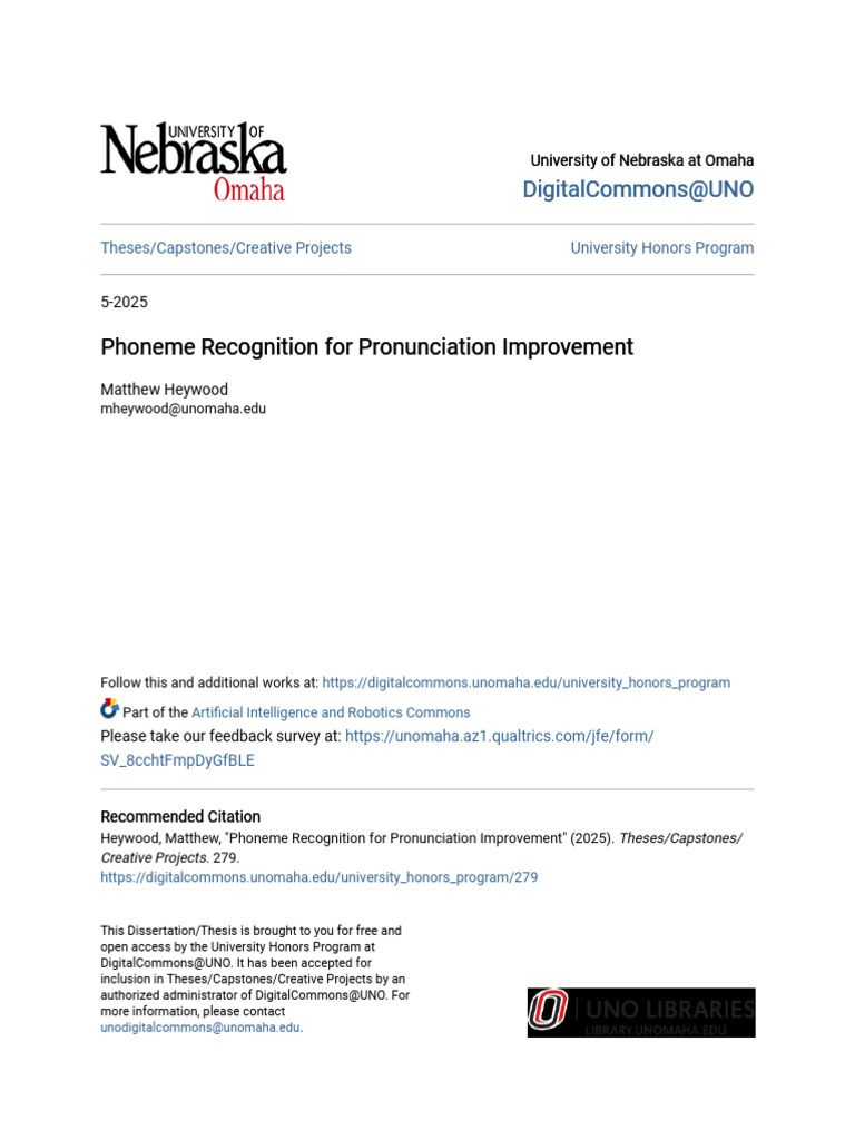 Phoneme Recognition For Pronunciation Improvement | PDF | Orthography | Speech Recognition