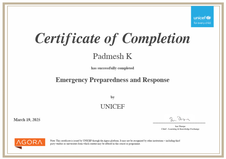 Emergency Preparedness and Response - Certificate | PDF