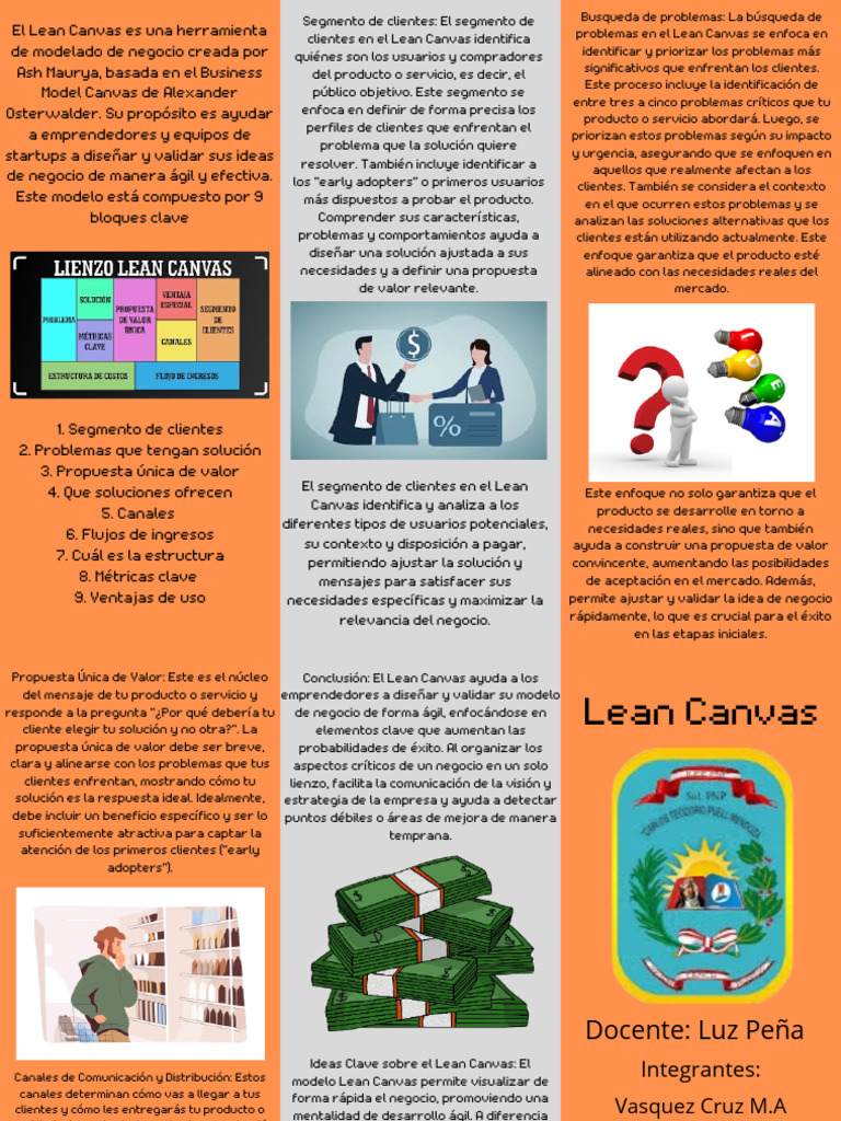 Triptico Lean Canvas | PDF | Business | Economias