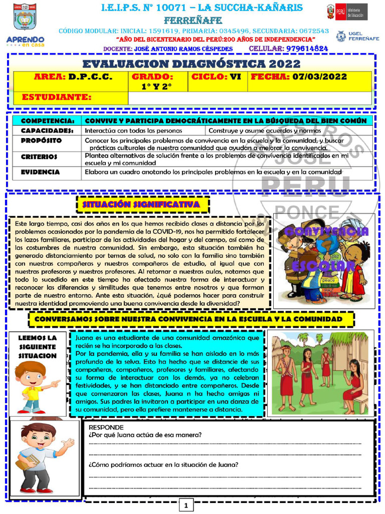 Eval - Diagn. DPCC 1°y2° | PDF