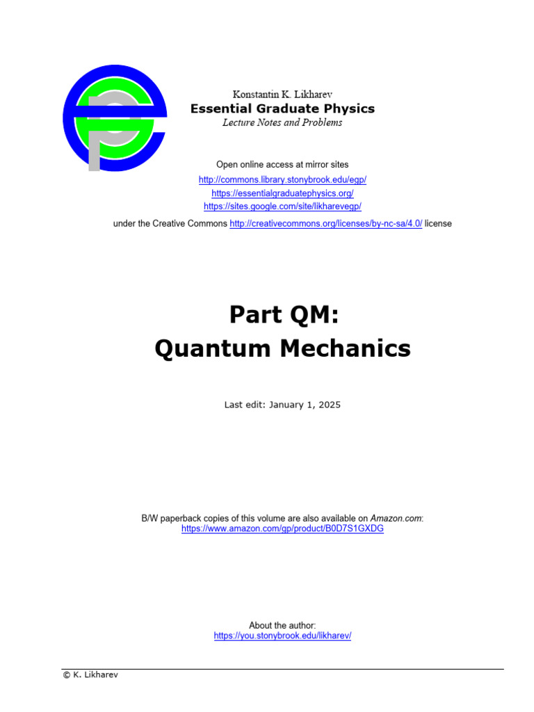 Quantum Mechanics Graduate Text 1742358533 | PDF | Schrödinger Equation ...