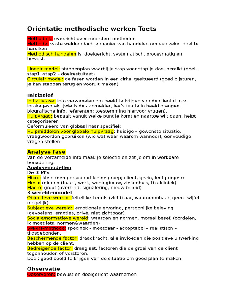 Orientatie Toets | PDF