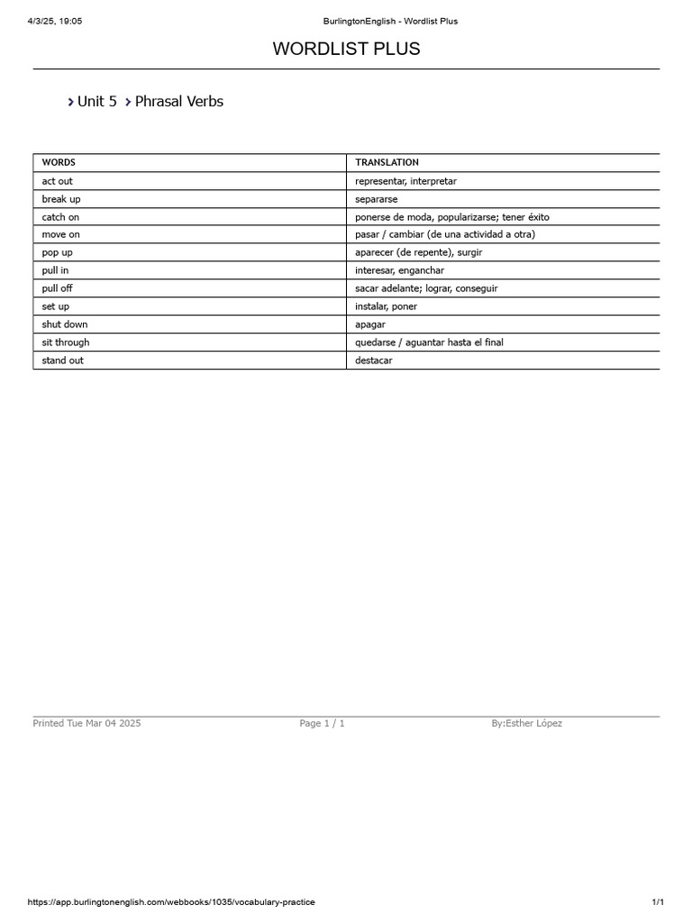 BurlingtonEnglish - Wordlist Plus 2 | PDF