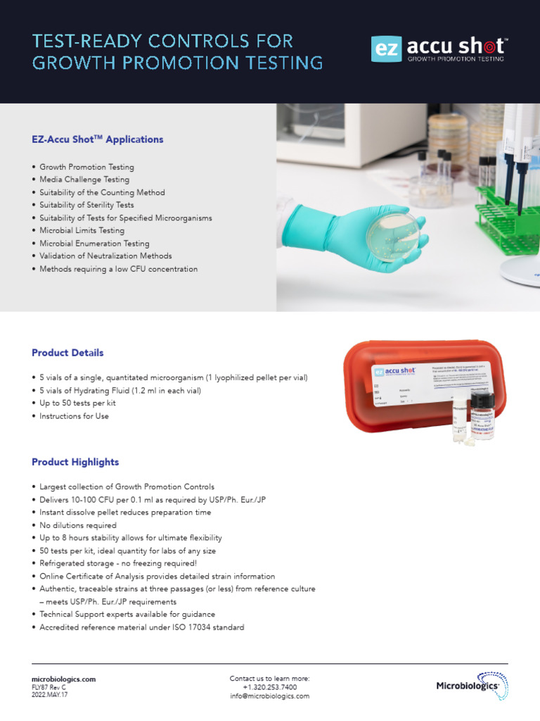 EZ-Accu Shot Product Sheet | PDF | Colony Forming Unit | Bacillus