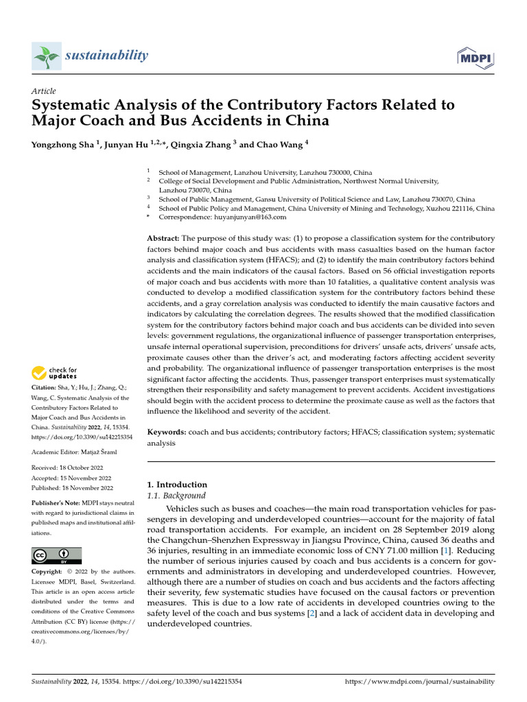 Sha-2022-Systematic Analysis of The Contributo | PDF | Traffic Collision | Analysis