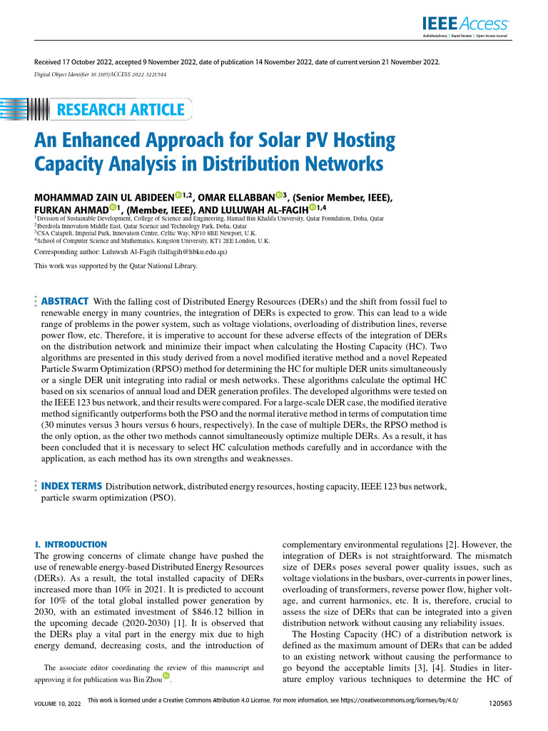 An Enhanced Approach For Solar Pv Hosting Capacity Analysis In Distribution Networks Pdf