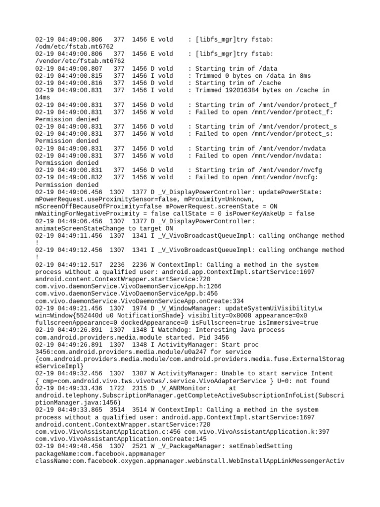 Android Log Analysis: System Events | PDF | Unix | Computer Architecture