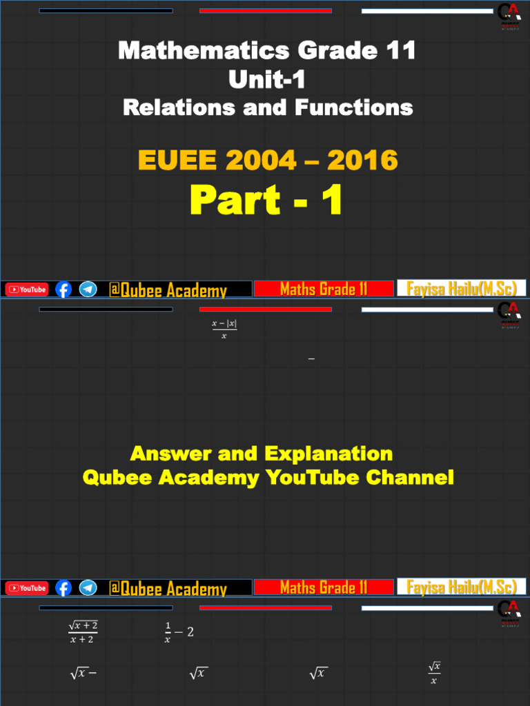 Math's g11 Uee 2002 - 2016 @qubeeacademy | PDF | Mathematical Analysis | Algebra