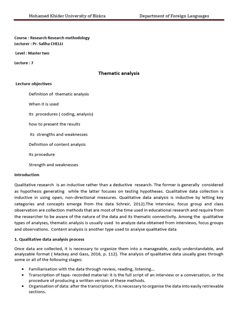 Understanding Thematic Analysis in Research | PDF | Qualitative ...