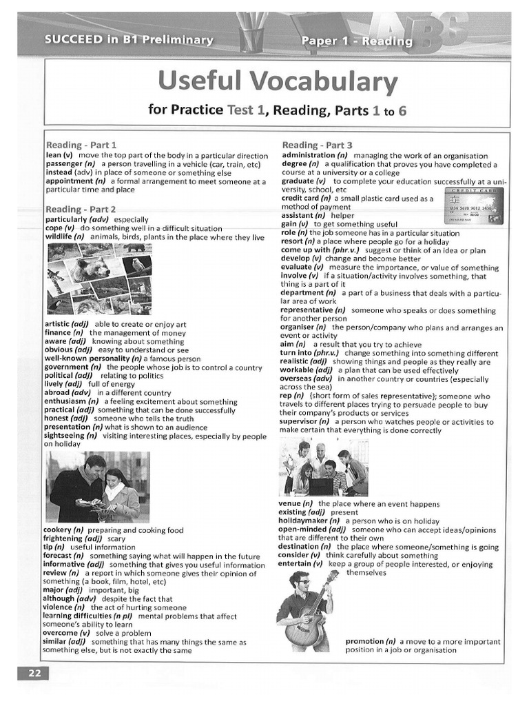 Pet Test 1 To 8 English Pet | PDF