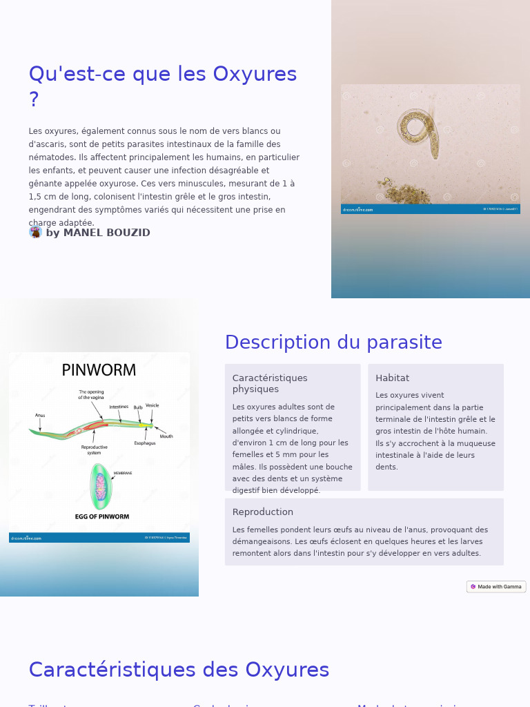 Quest-ce-que-les-Oxyures | PDF | Tractus gastro-intestinal | Hygiène