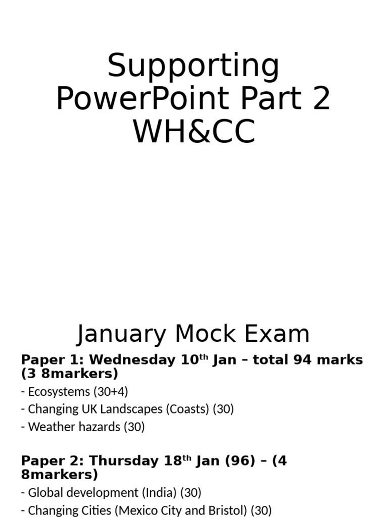 Supporting PowerPoint Part 2 WH&CC | PDF | Tropical Cyclones | Drought