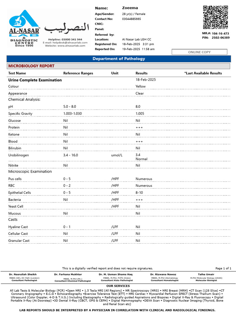 Urine Complete Examination-2502-06389 | PDF | Pathology | Medical Imaging