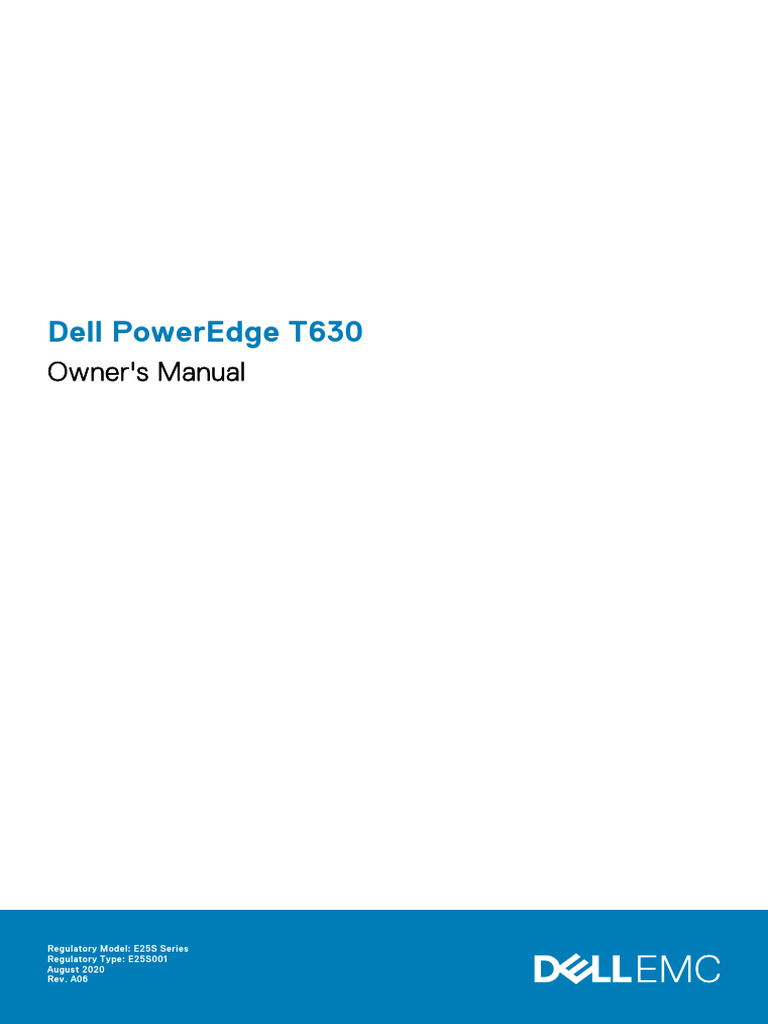 DellPoweredge T630 OwnersManual | PDF | Usb | Solid State Drive