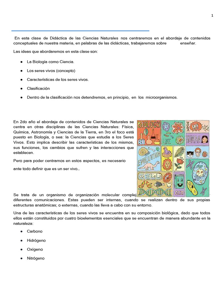 _1__Introduccion_a_los_seres_vivos_ 2025 (2) | PDF | Organismos ...
