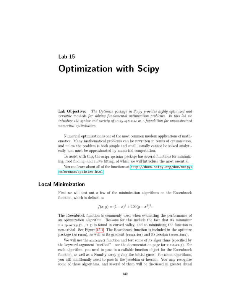 Vol2b Scipyoptimize 20171 PDF | PDF | Mathematical Optimization | Mathematical Analysis