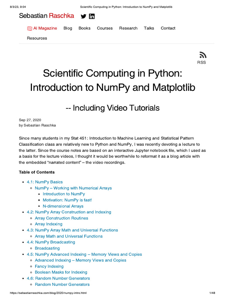 Scientific Computing in Python_ Introduction to NumPy and Matplotlib ... Scientific Computing in Python_ Introduction to NumPy and Matplotlib ...