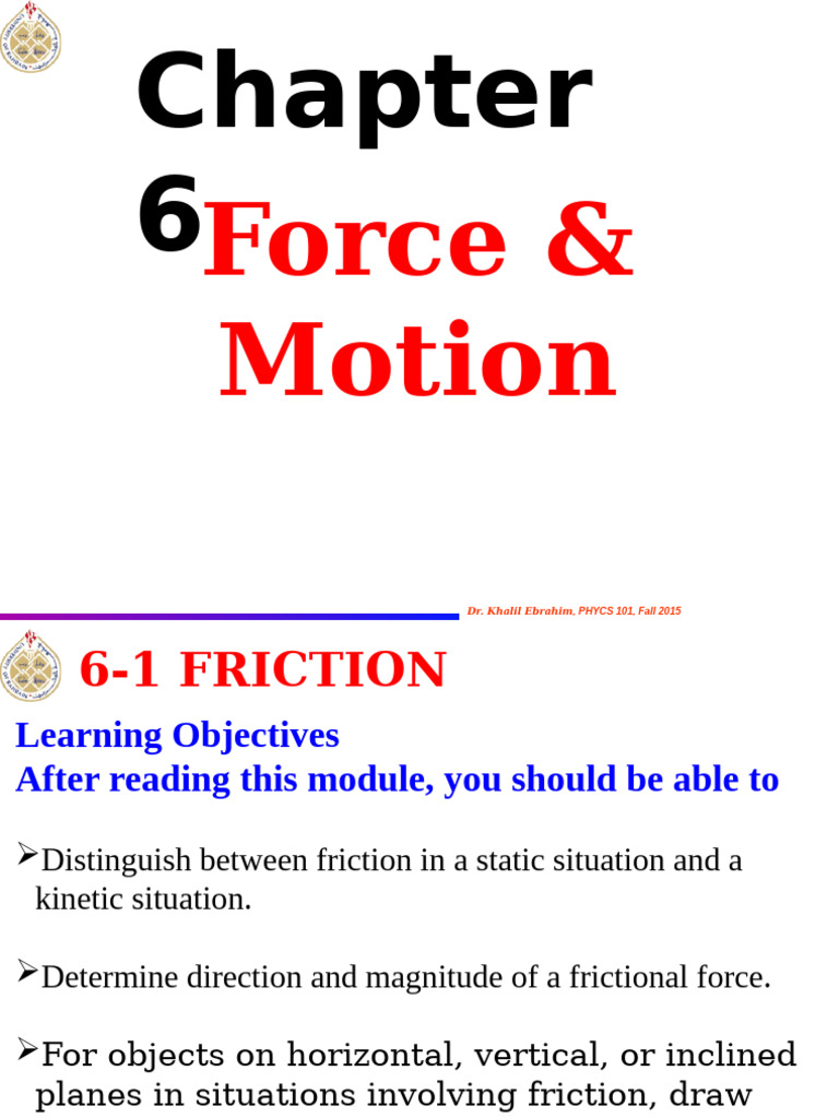 Chapter 6 - 1 Force - Motion | PDF | Force | Friction
