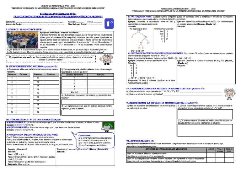Ficha 1 - S1 U1 | PDF