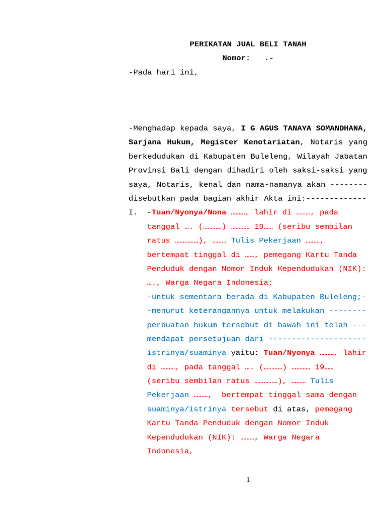 PJB Tanah Pemecahan (Pembeli Daei Luar Buleleng) | PDF