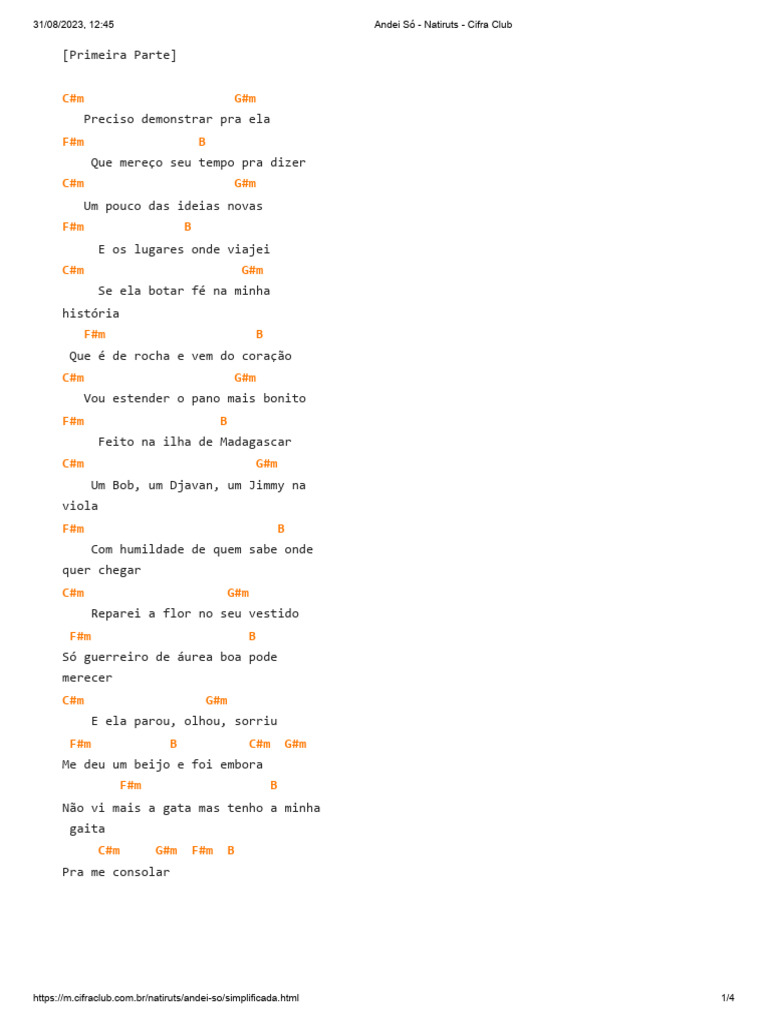 6 Andei Só - Natiruts - Cifra Club | PDF