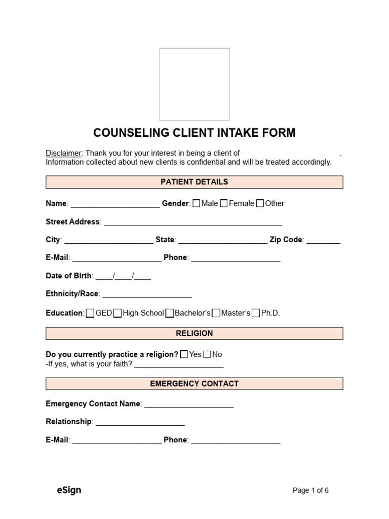 Counseling Client Intake Form | PDF | Substance Abuse | Mental Health