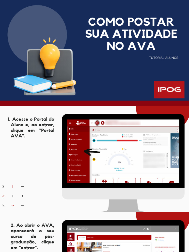 Como Postar Sua Atividade No AVA - Tutorial Alunos | PDF